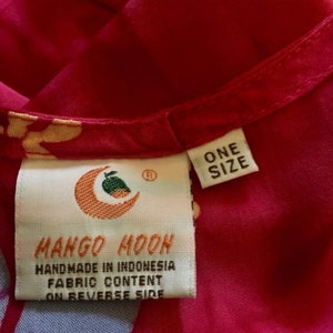 Mango Moon Midi Dress Mumu Hot Pink Rayon Batik Print Hawaiian ...