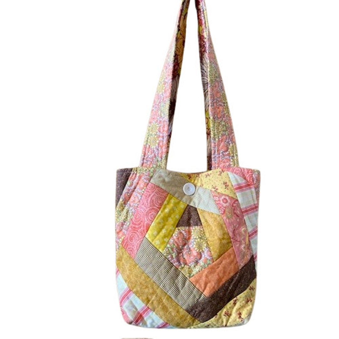 Quilted Shoulder Bag Vintage Fabrics Vegan Boho Cottage Handmade Mixed ...