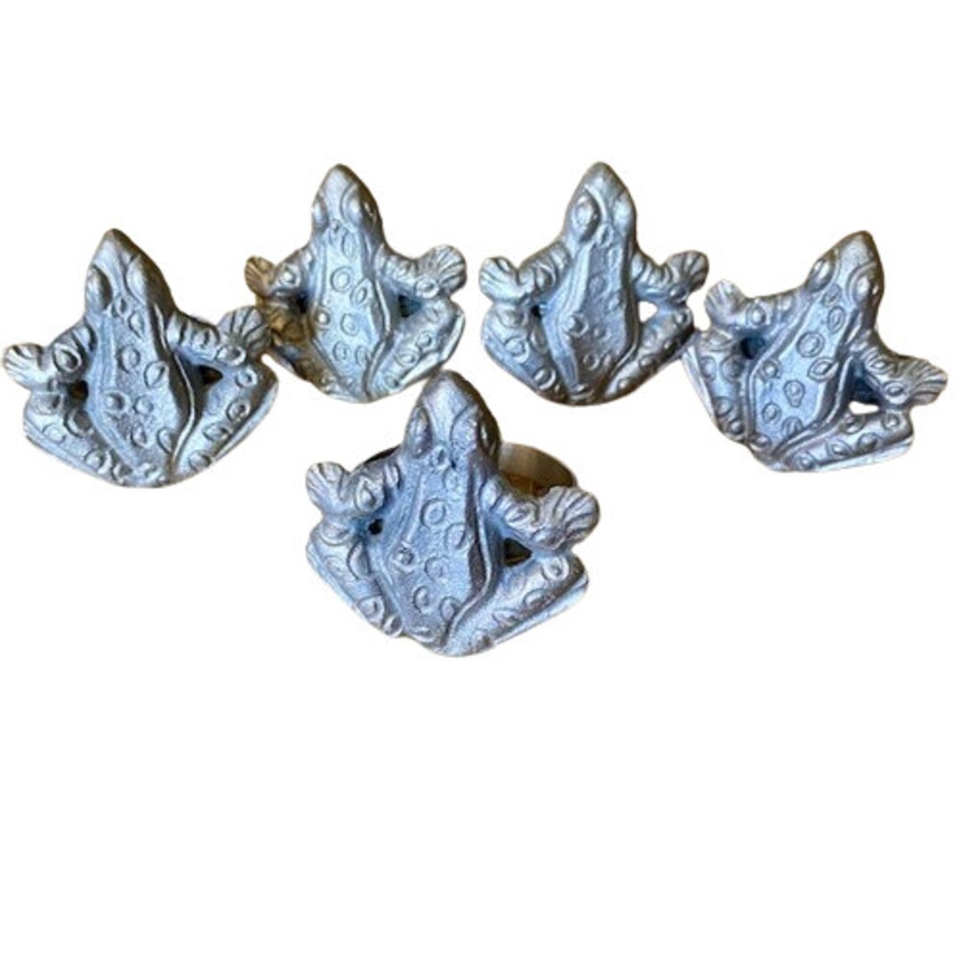 Frog Napkin Rings Set of Five Silver Tone Metal - Etsy