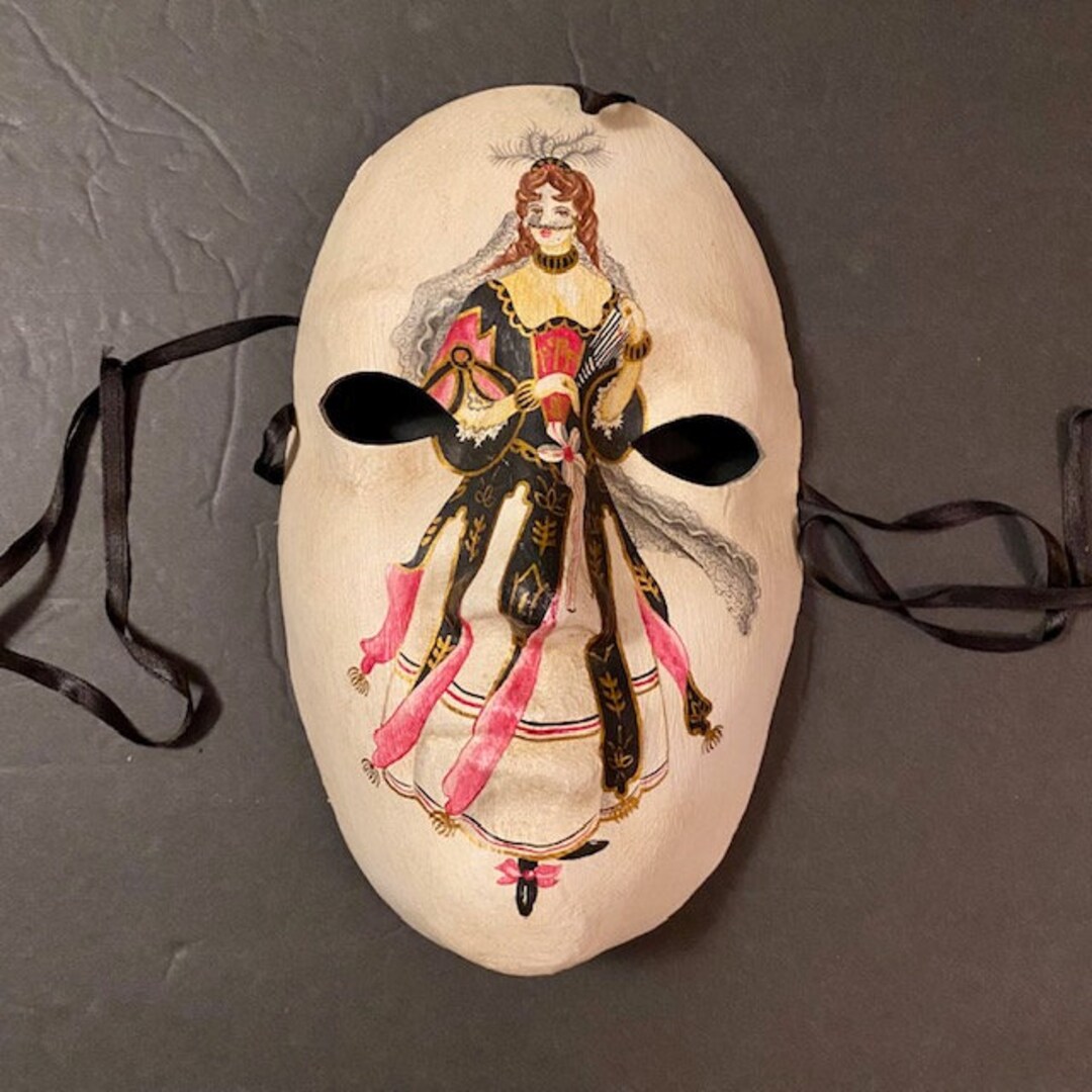 Prof Agostino Dessi Hand Painted Masquerade Mask Papier Mâché Florence ...