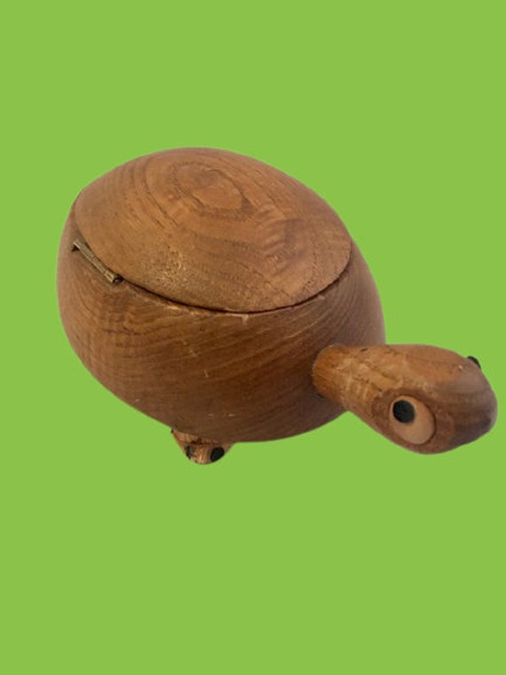Handmade Wooden Turtle Trinket Box Vintage Jewelry Box Hinged | Etsy