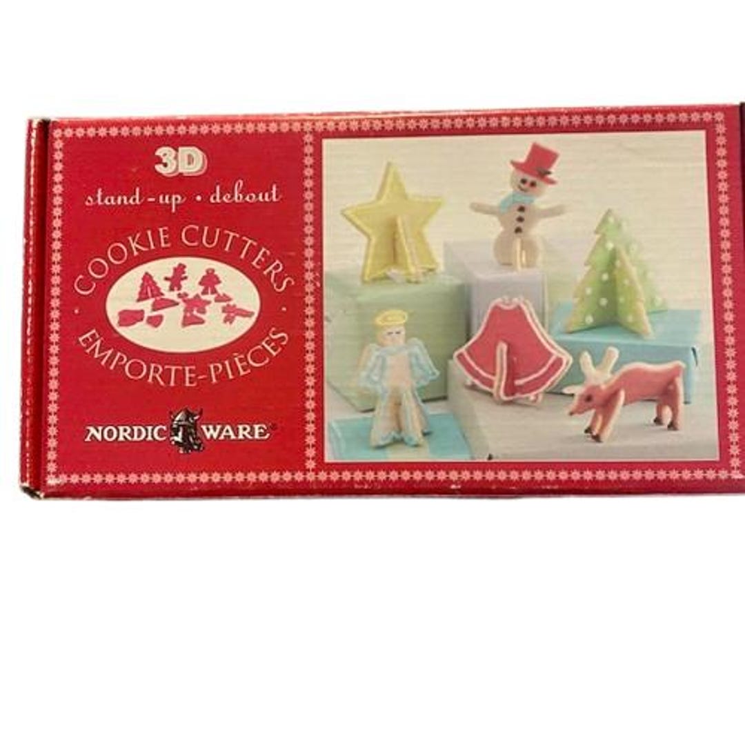 Nordic Ware 3D Christmas Cookie Cutters Original Box Made in the USA ...
