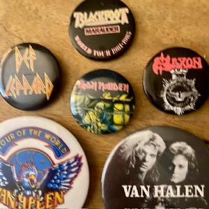 Concert Pins Badges 1980s Bands Van Halen Def Leppard Lot of Seven ...