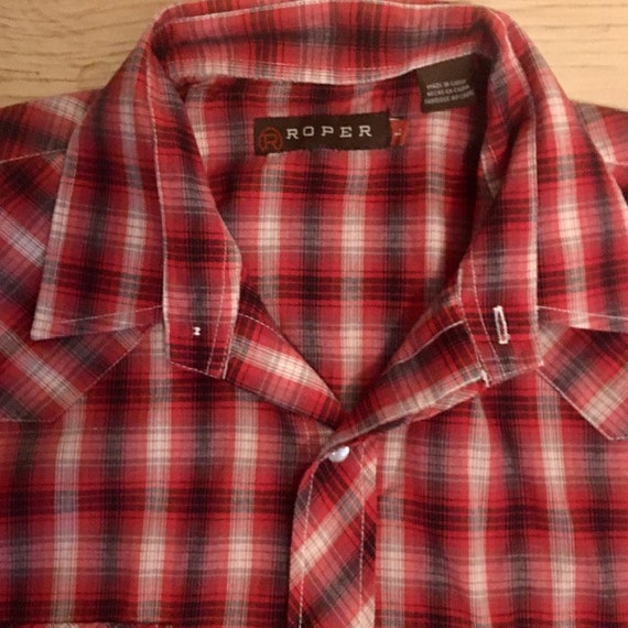 Shirt Roper Western Shirt Vintage 90s Red Black White… - Gem