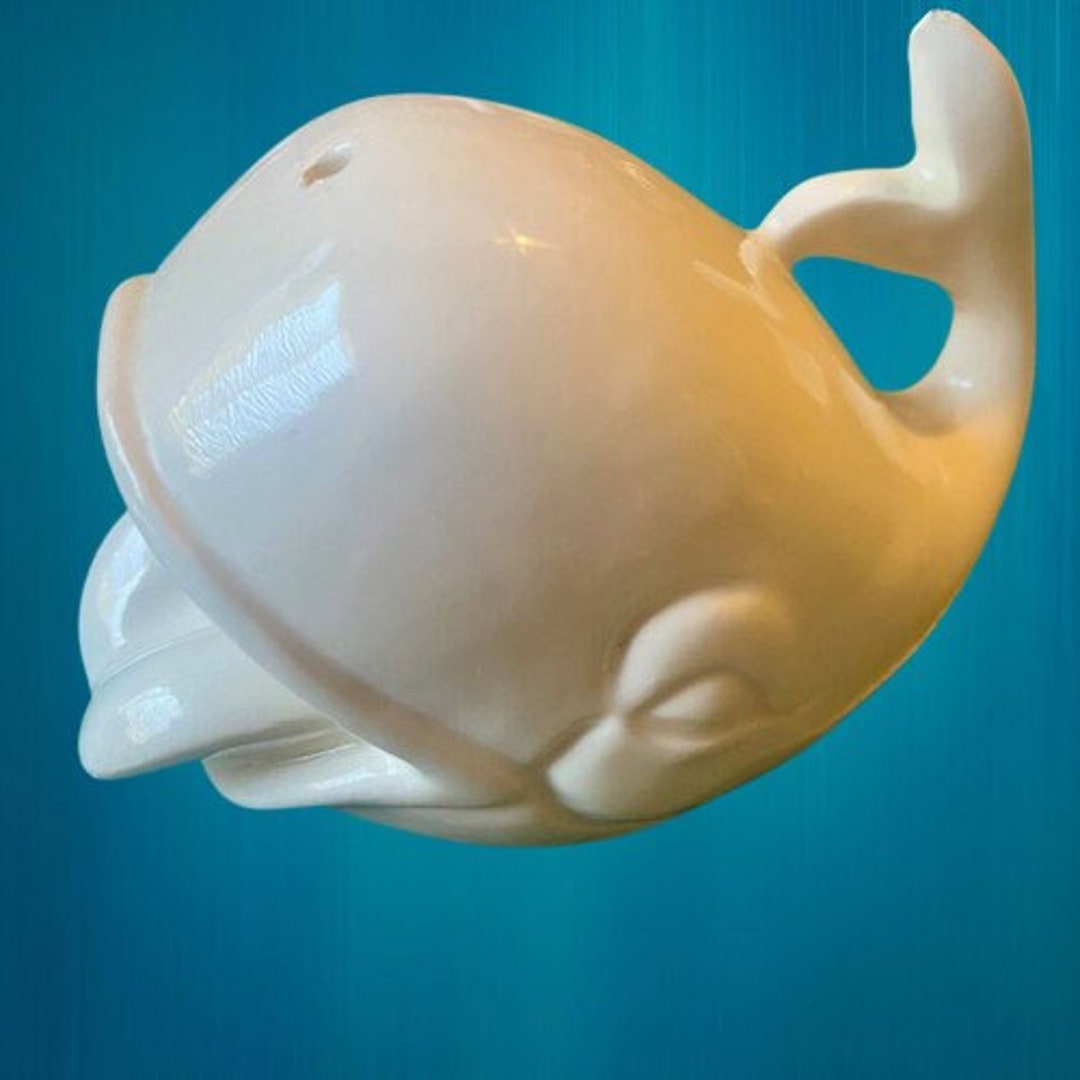 Whale Ashtray Mid Century Vintage 1960s Duncan Enterprises Glossy White ...