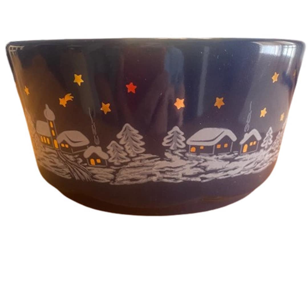 Waechtersbach Bowl Winter Dreams Cobalt Blue Gold Starry Sky Snowy ...