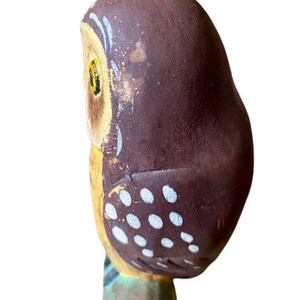 Wooden Owl Figurine Hand Carved Hand Painted Folk Art Style - Etsy