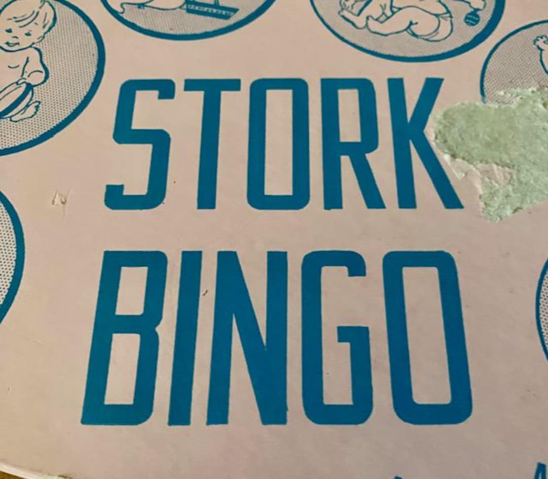 Stork Bingo Baby Shower Game Set Mid Century 1950s Vintage Party Games ...