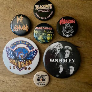 Concert Pins Badges 1980s Bands Van Halen Def Leppard Lot of Seven ...