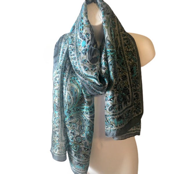 Elephant Print Scarf - Etsy
