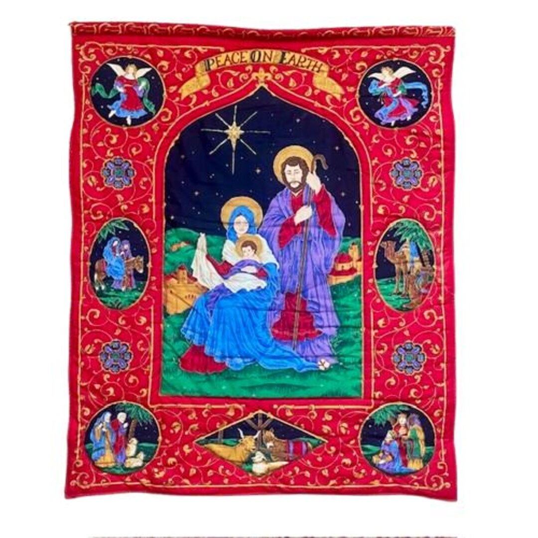 Nativity Scene Christmas Panel Completed Colorful Holiday Wall Decor - Etsy