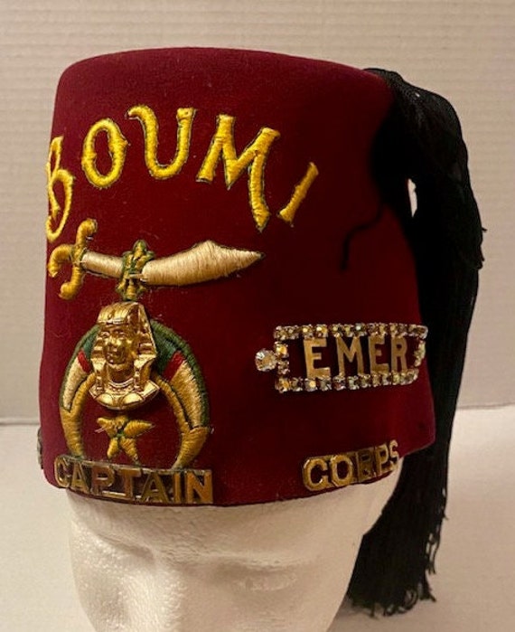 Fraternal Masonic Boumi Shriners Fez Hat with Tassel … - Gem