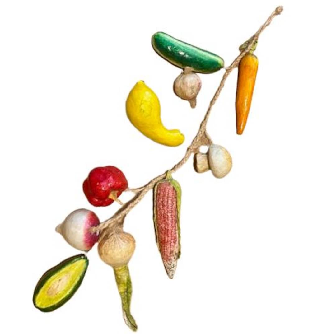 Paper Mache Vegetable Ristra Mexican Folk Art Kitchen Decor Handmade - Etsy