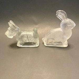 Glass Candy Animals Choice of Scottie Dog or Bunny Rabbit Vintage ...