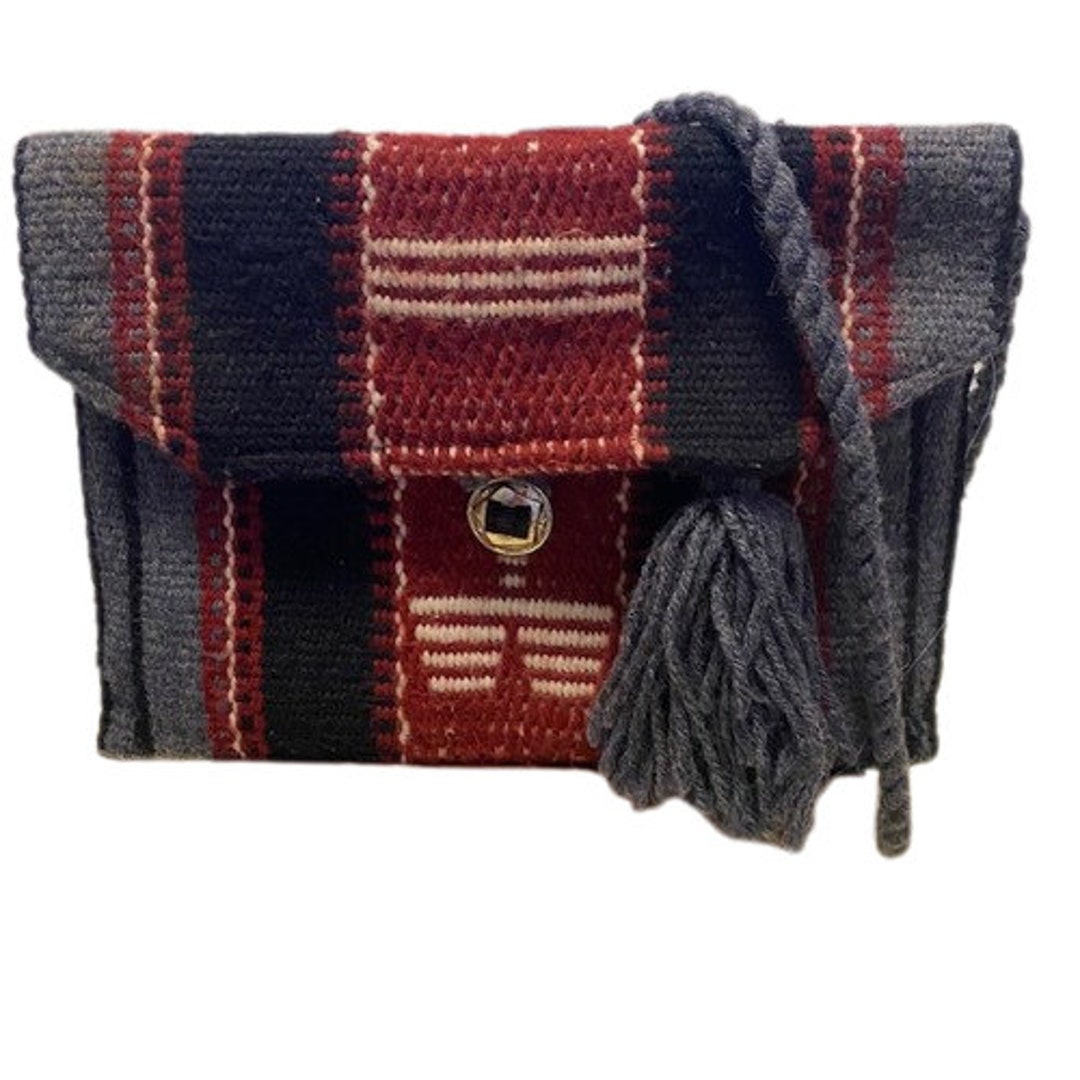 Southwestern Wool Clutch Shoulder Bag Hand Woven Handmade Vintage - Etsy
