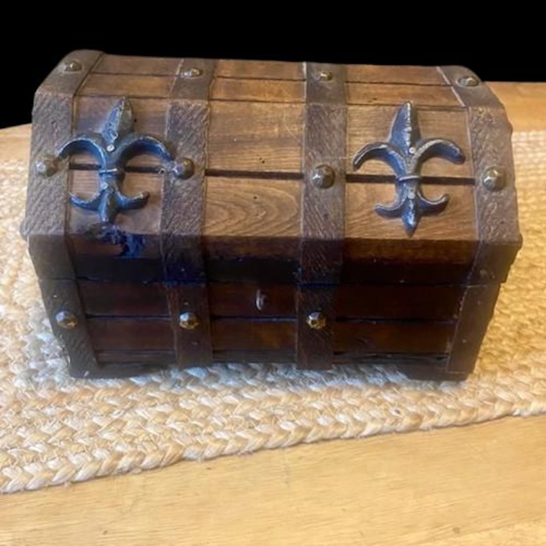 Wooden Pirate Treasure Chest Decorative Storage Mid Century - Etsy
