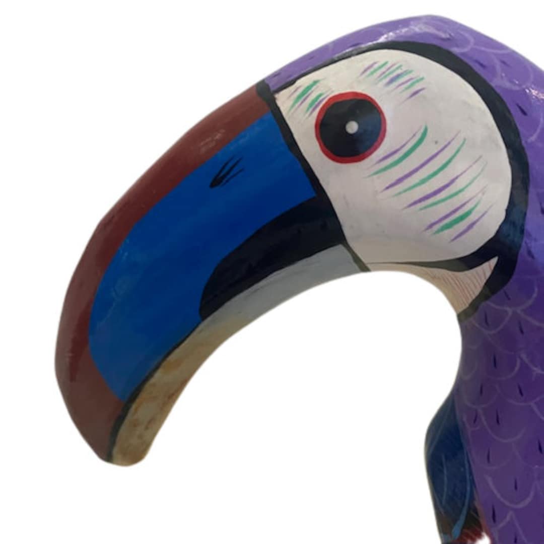 Mexican Folk Art Toucan Handmade Hand Painted Tiki Bar Decor Vintage ...