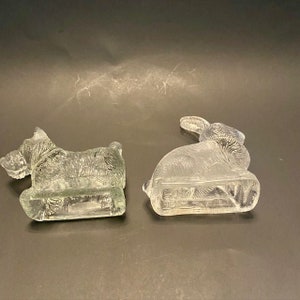 Glass Candy Animals Choice of Scottie Dog or Bunny Rabbit Vintage ...