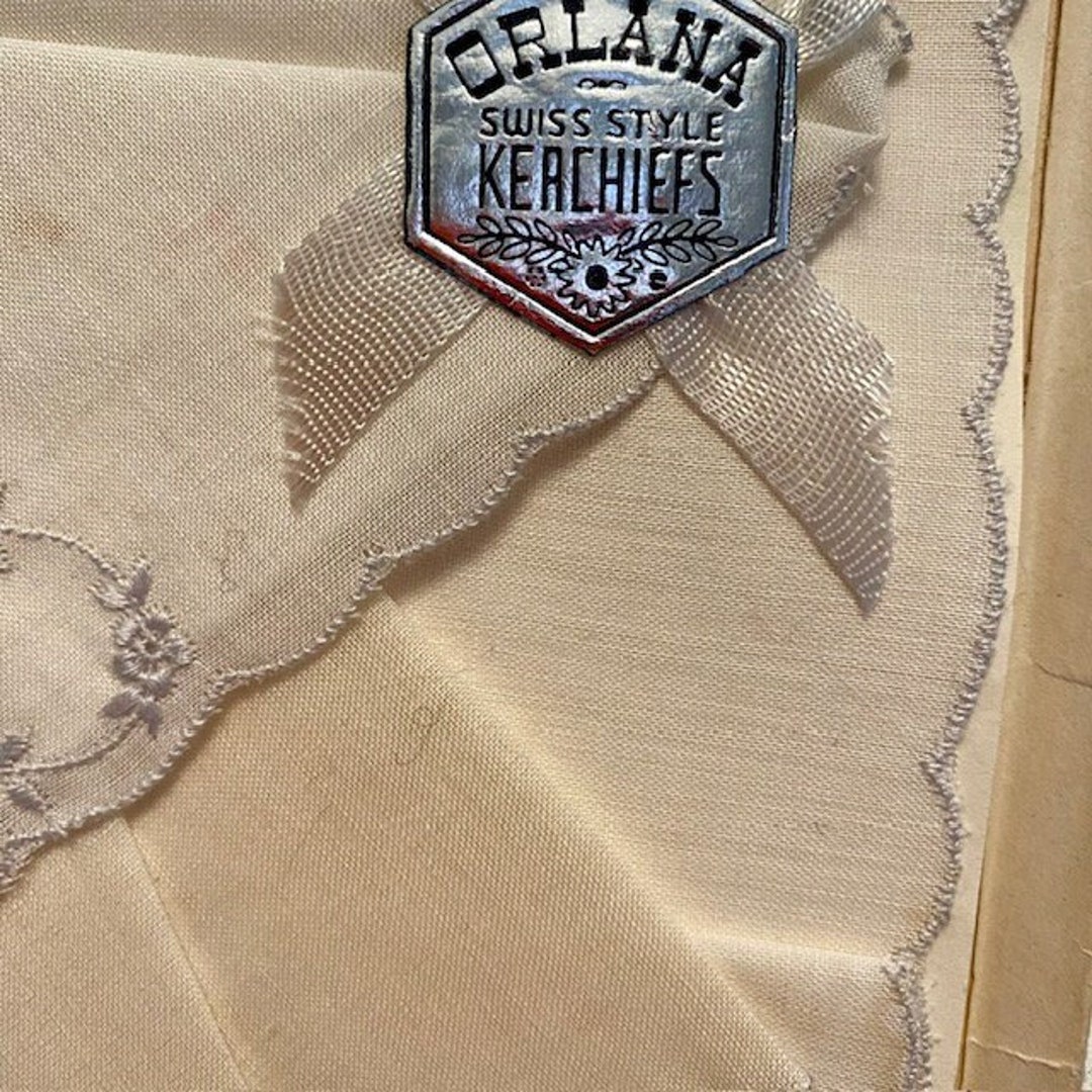 Orlana Swiss Style Kerchiefs New Old Stock Vintage 1960s Set of Four ...