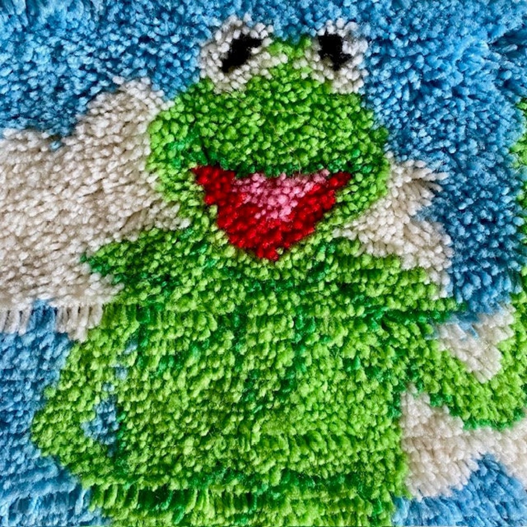 Kermit the Frog Latch Hook Rug Completed Vintage 1970s Wall Decor ...