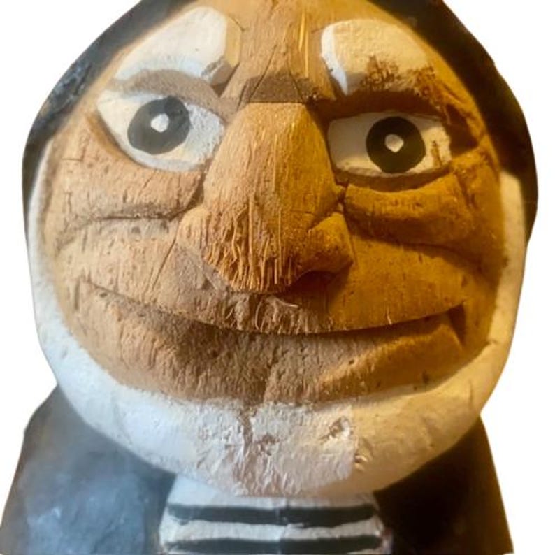 Coconut Sailor Sea Captain Pirate Hand Carved Hand Painted Vintage Tiki ...