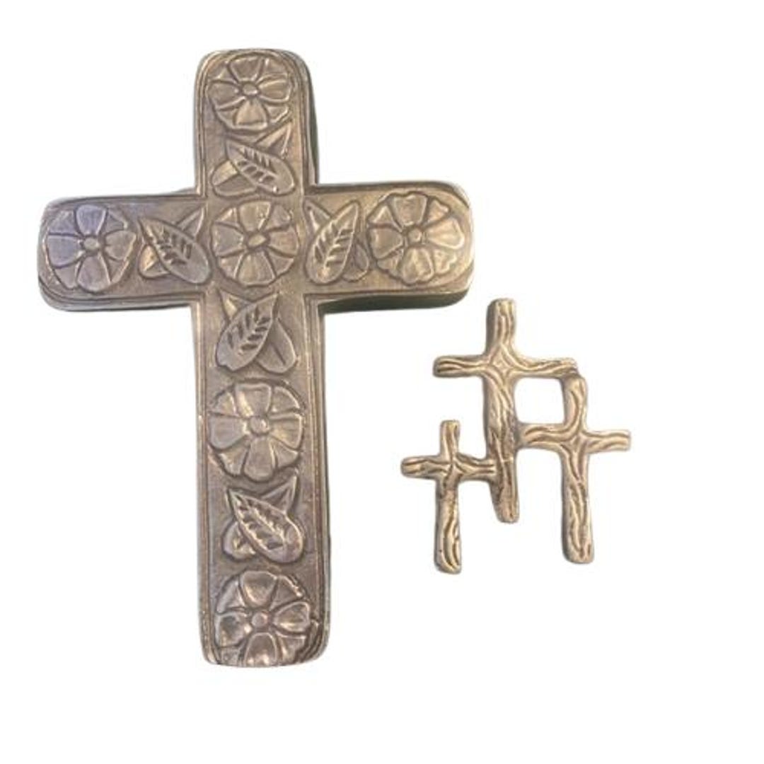 Two Pewter Crosses Made in Mexico Cross Collection Religious Gallery ...