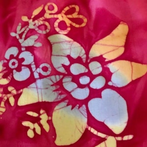 Mango Moon Midi Dress Mumu Hot Pink Rayon Batik Print Hawaiian ...