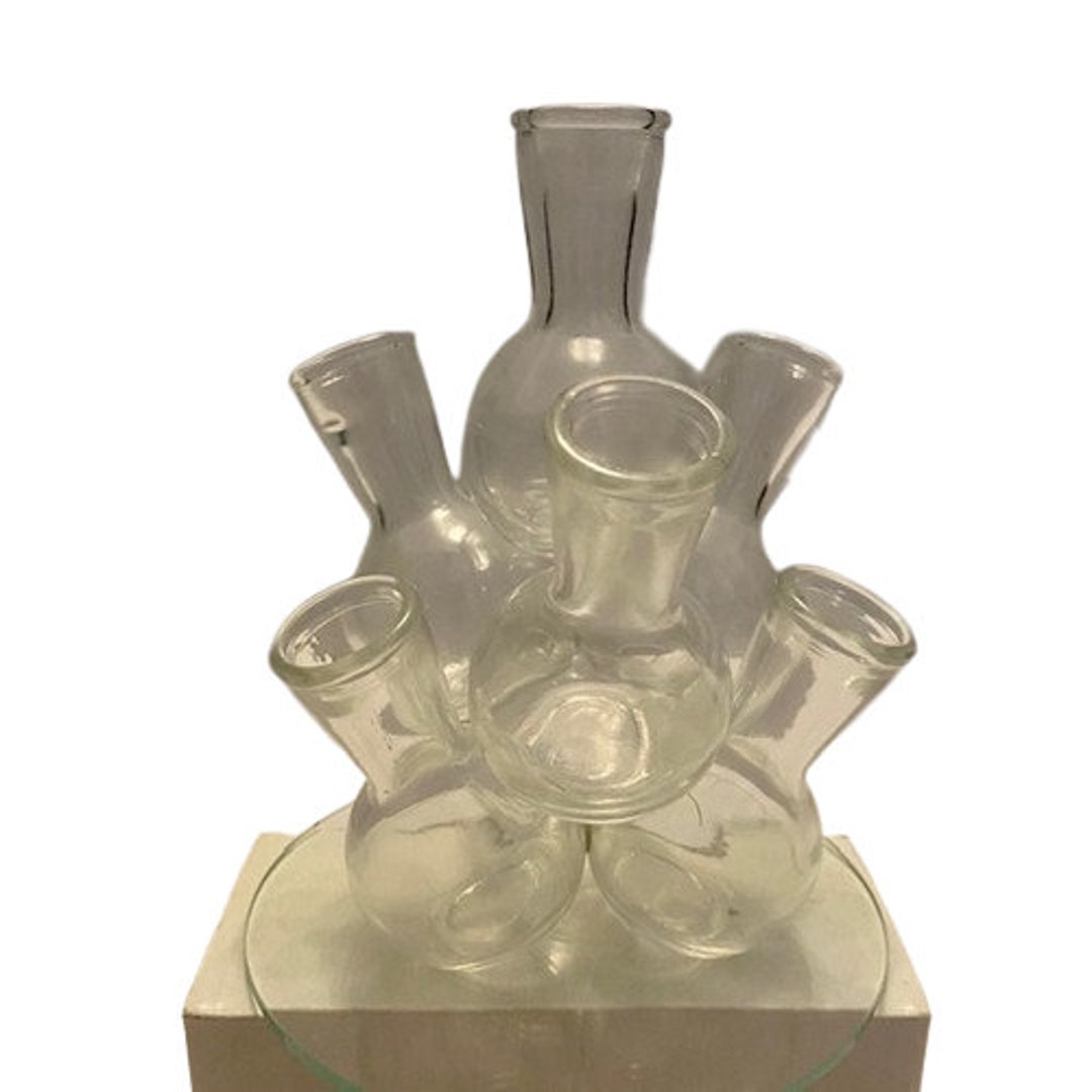 The Original Floral Seven Flower Frog Bulb Clear Glass Vase Arranger ...