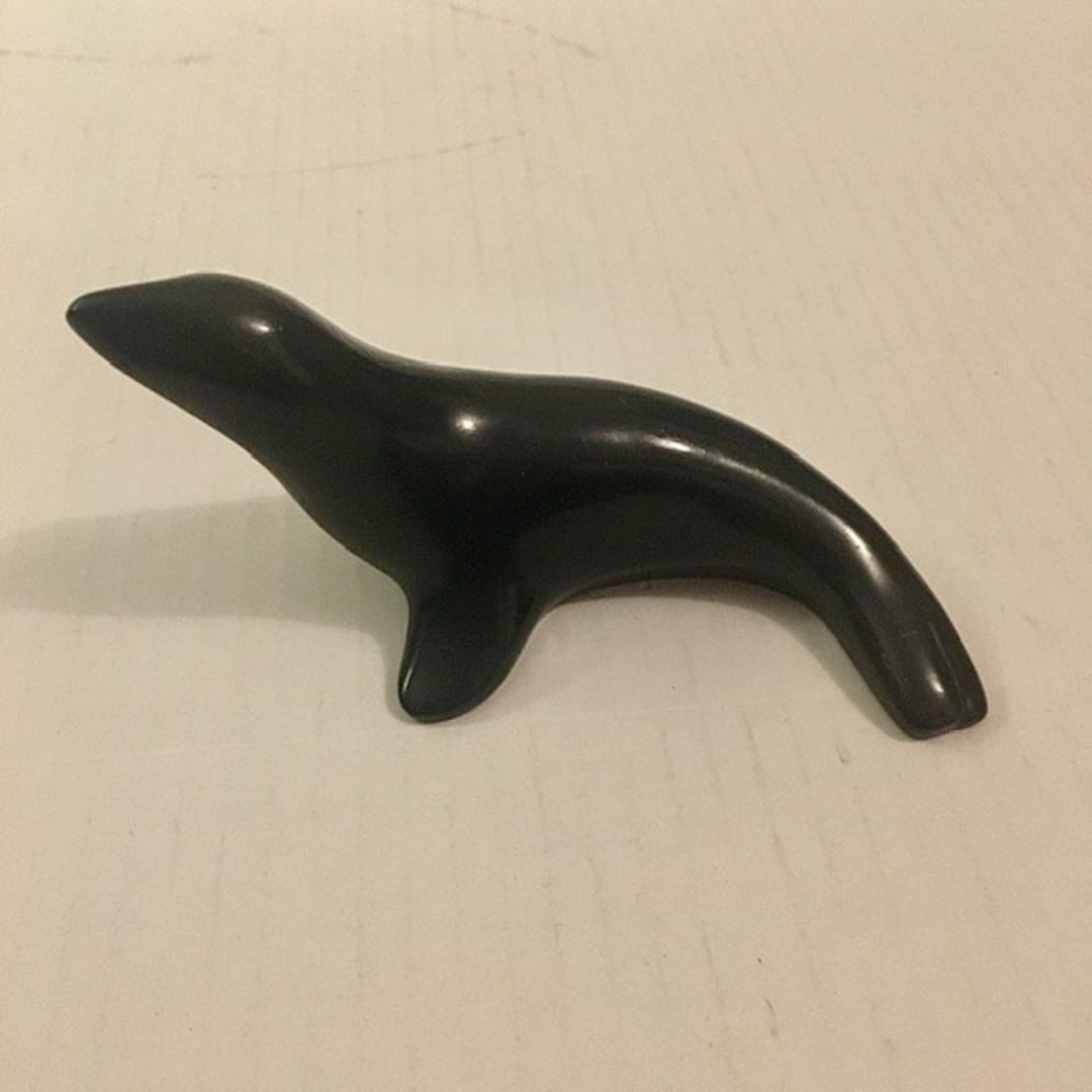 Perlite Stonecraft Black Seal Figurine Vintage 80s Made in Canada - Etsy
