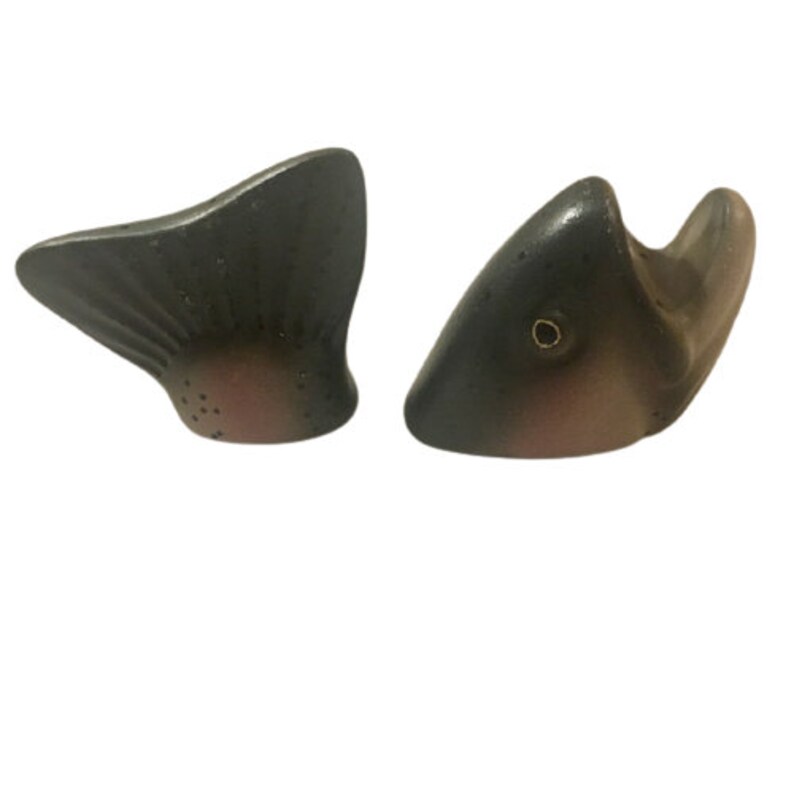 Salt and Pepper Shakers Don Mintz Art Pottery Fish Trout | Etsy