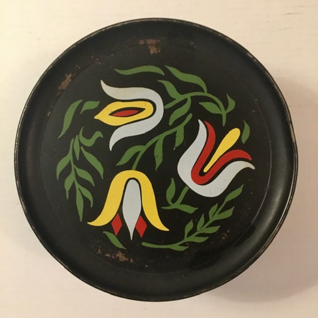 Guildcraft New York Tulip Tin Black Decorative Storage Vintage 1950s - Etsy