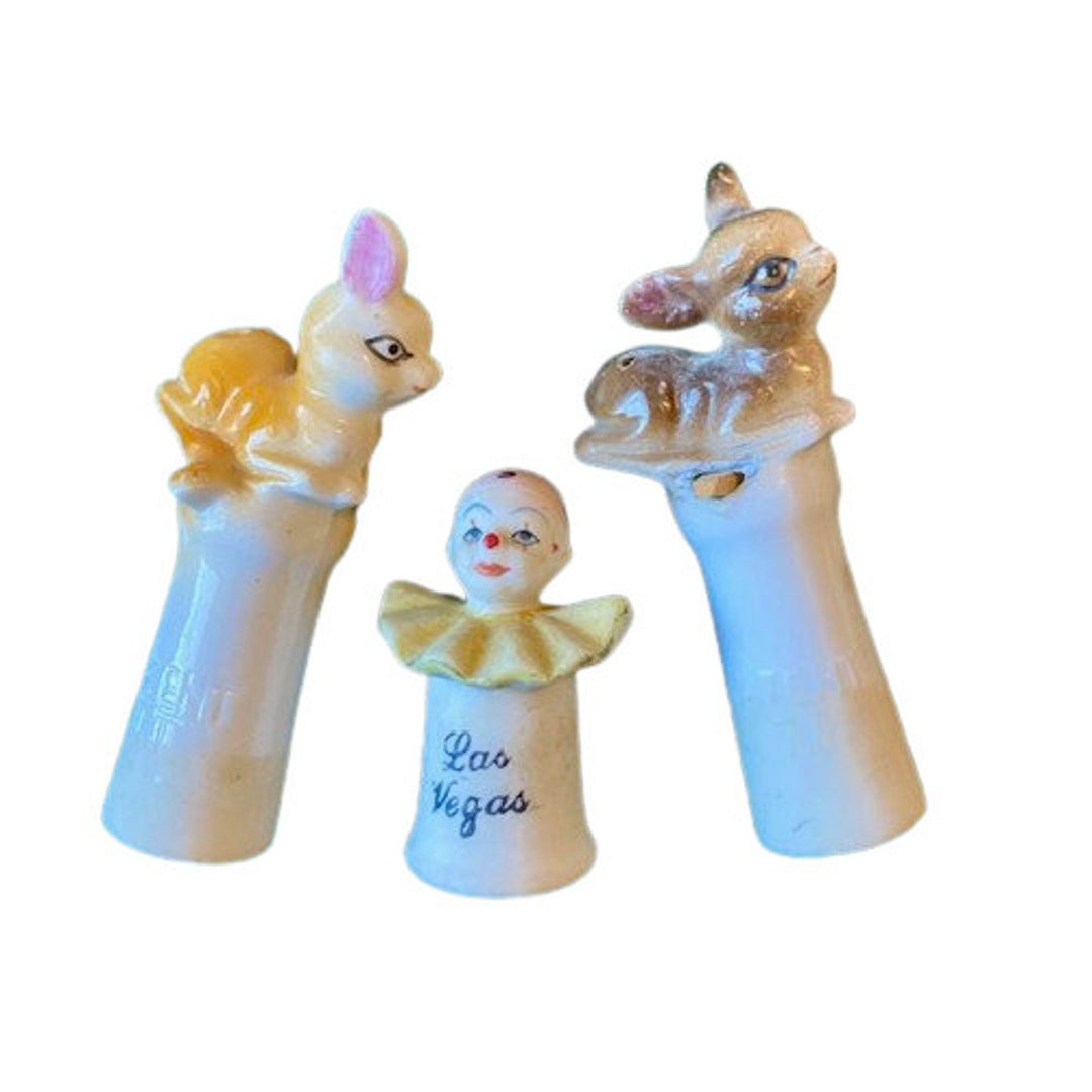 Three Nodders Two Fawns One Las Vegas Clown Ceramic Vintage 1950s - Etsy