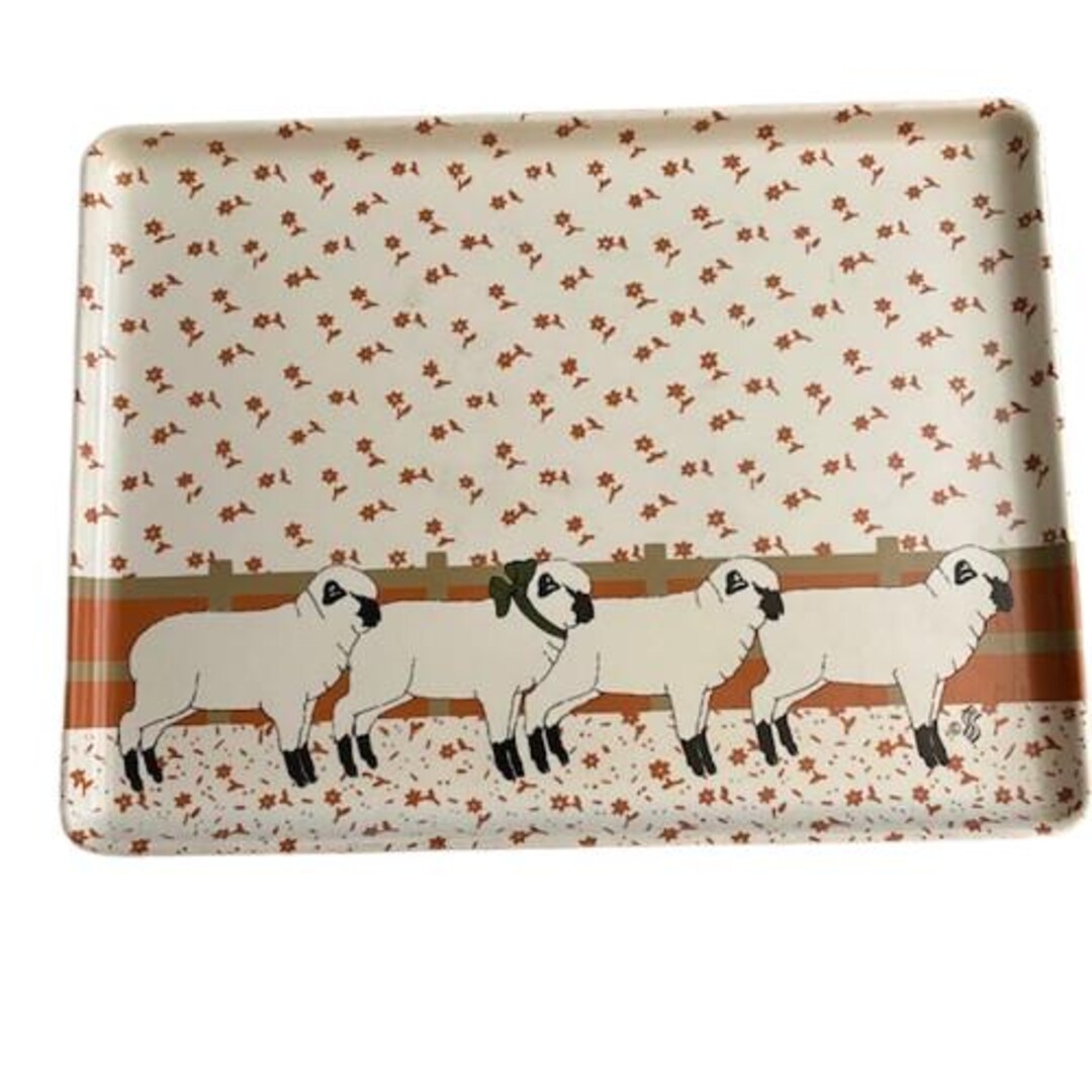 Charles Keller Sheep Tray Vintage 1980s Melamine Farmhouse Decor Made ...
