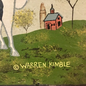 Warren Kimble Cow Folk Art on Slate Farmhouse Decor - Etsy