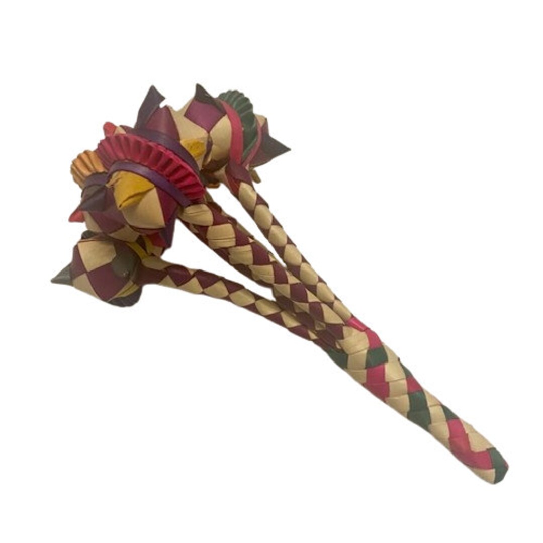 Palm Leaf Baby Rattle Home Decor Handmade Colorful - Etsy