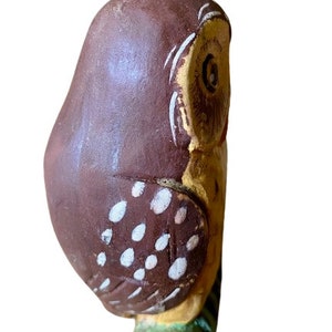 Wooden Owl Figurine Hand Carved Hand Painted Folk Art Style - Etsy