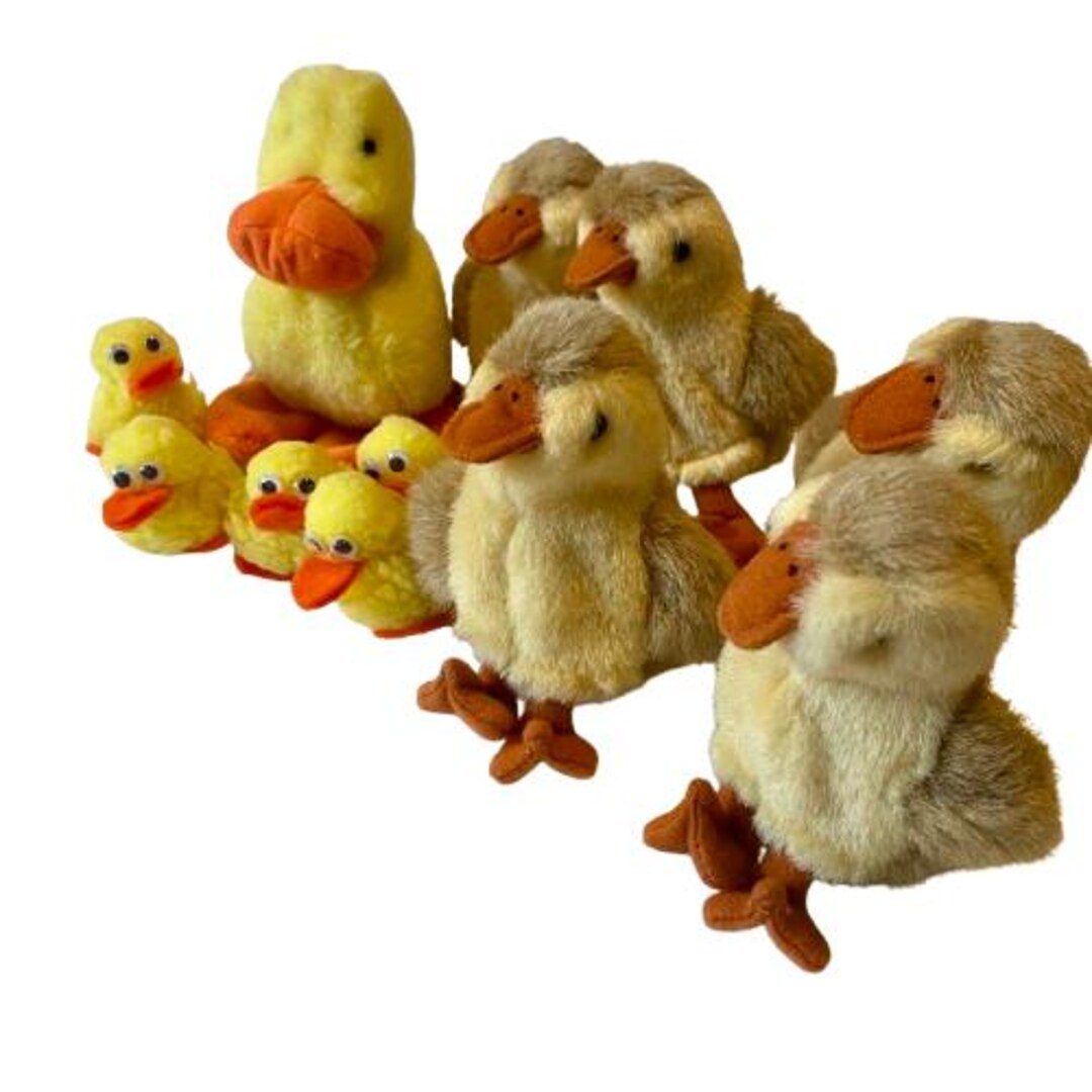 Stuffed Plush Ducks Finger Puppets Flock of 11 Easter Spring Decor - Etsy