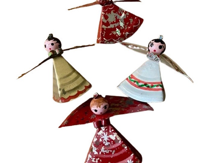 Tin Angels Mexican Folk Art Handmade Hand Painted Tin Christmas Tree ...