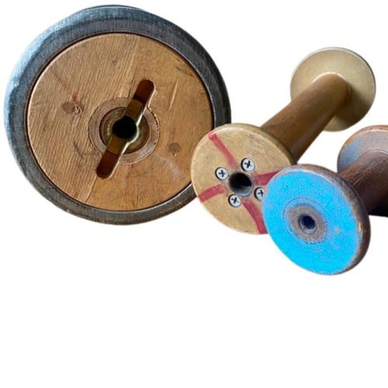 Wooden Bobbin Spools Set of Three Ready to Repurpose Vintage 1920s ...