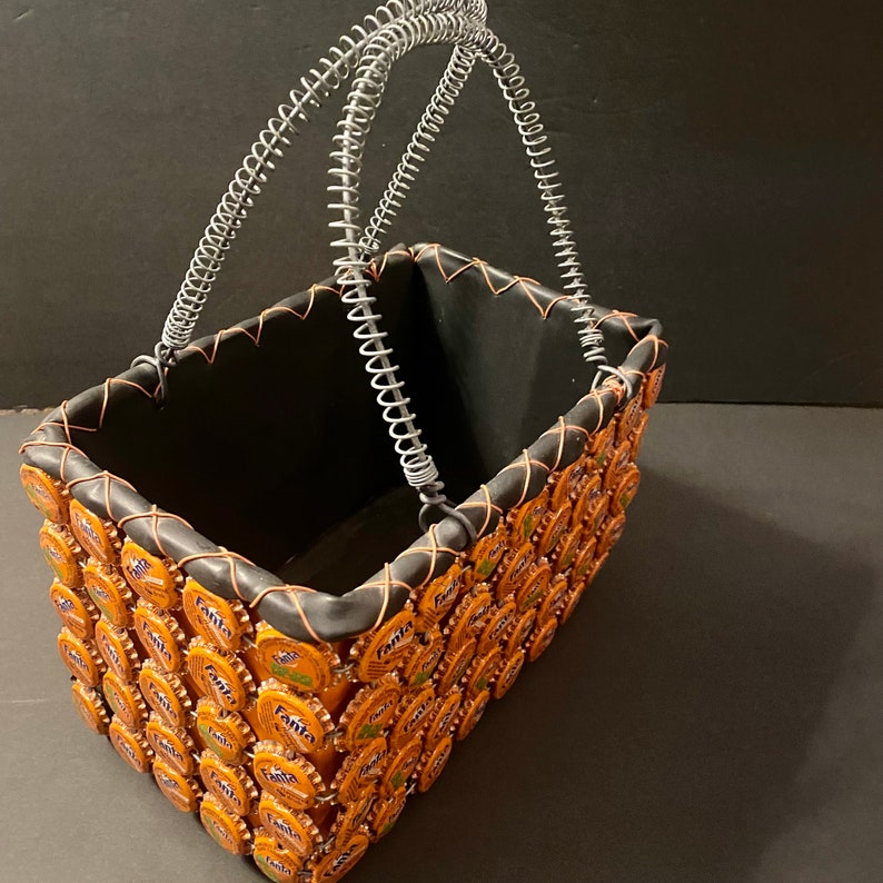 Fanta Bottle Cap Handcrafted Basket Purse With Handles - Etsy