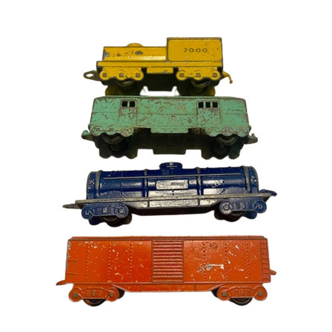 Midgetoy Metal Train Toy Engine and Cars Four Pieces Rockford Illinois ...