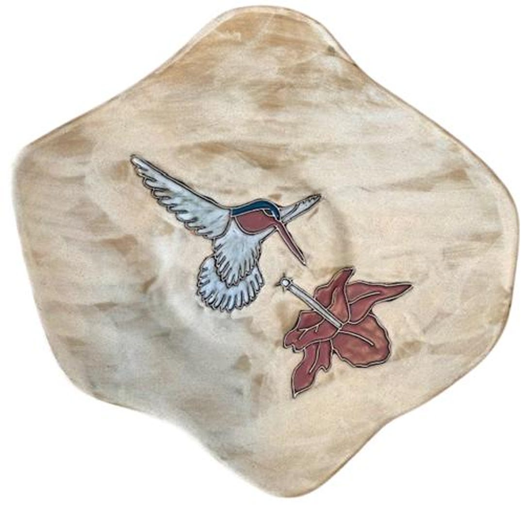 Mara Mexico Stoneware Plate Free Form Hand Crafted Engraved Painted Use ...