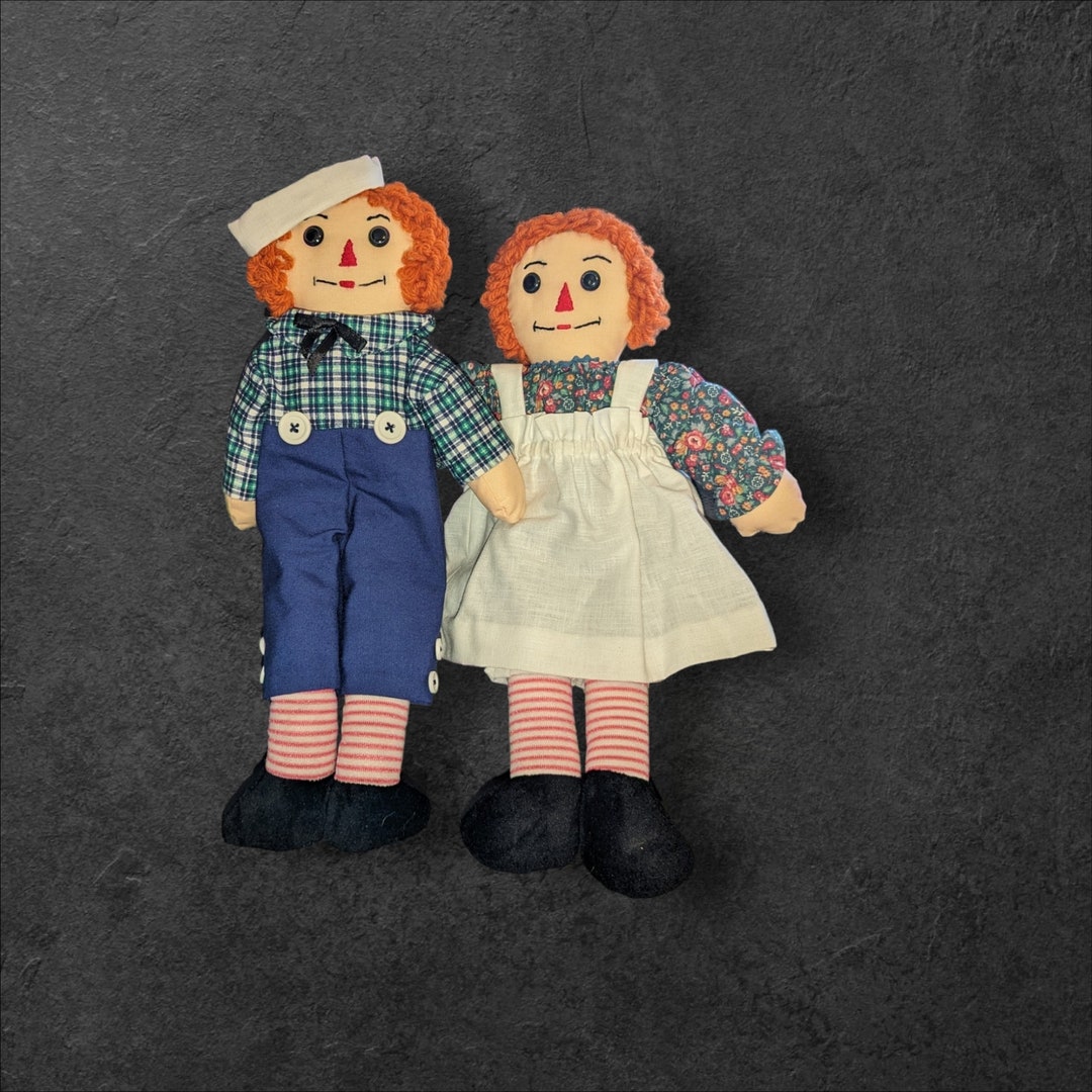 Vintage Handmade Raggedy Ann and Andy Dolls: Two-faced Design - Etsy