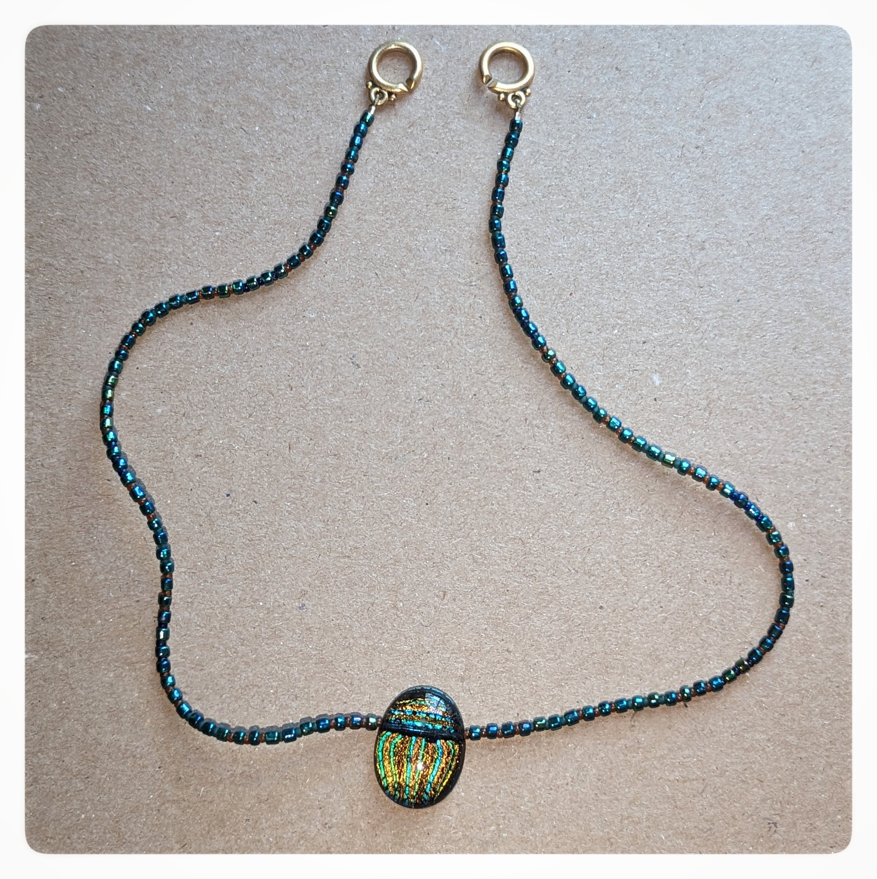 Vintage, One of A Kind, Artist Made Dichronic Scarab Beetle Bead ...