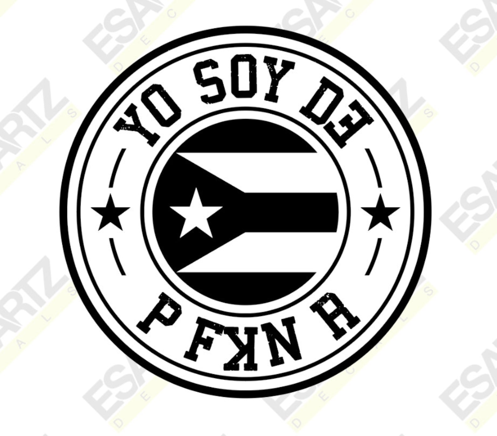 Yo Soy De PFKNR Puerto Rico Pfknr Seal Coaster Patch Boricua 3D SVG EPS ...