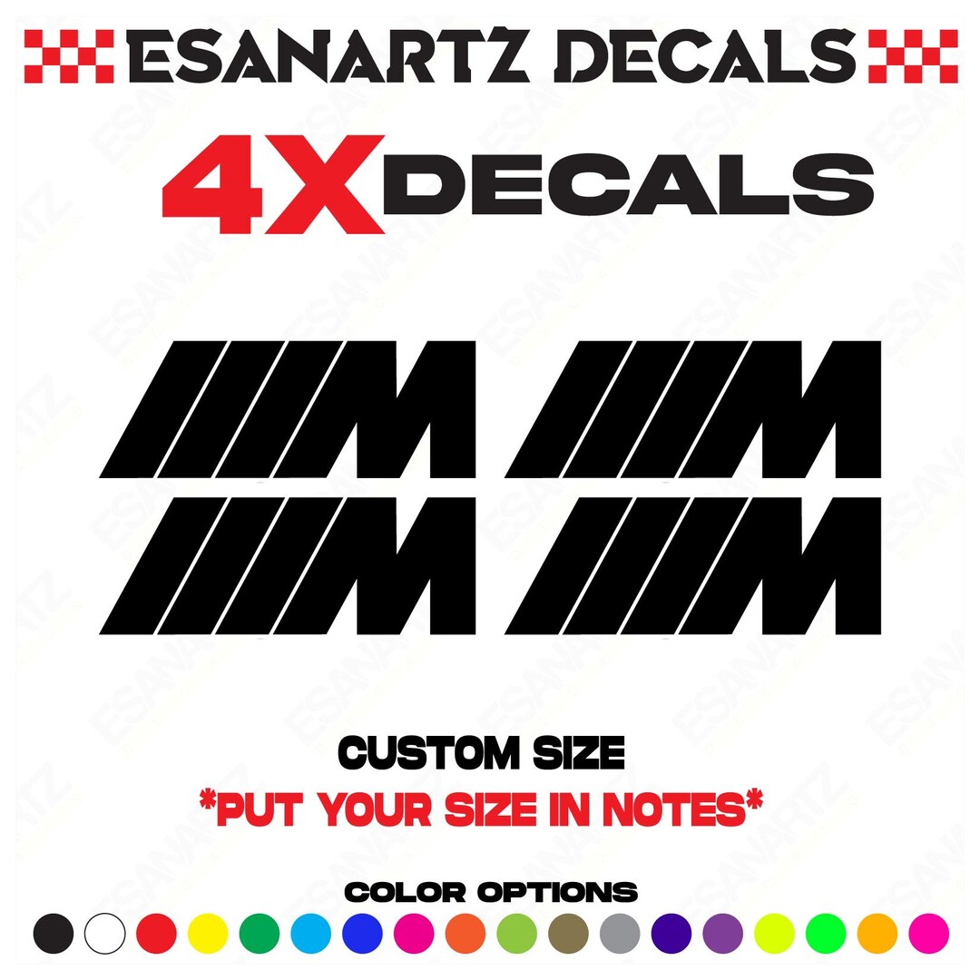 BMW M Power Brakes Calipers Decals Set 4X Personalized Custom Vinyl ...