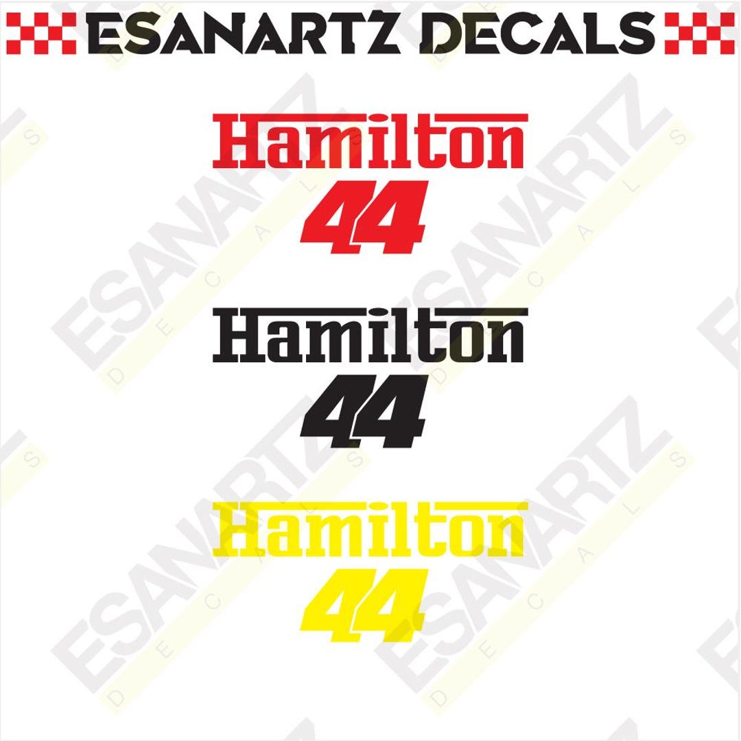 Hamilton 44 Decal - Ferrari Team Style F1 Racing Lewis Hamilton - Etsy