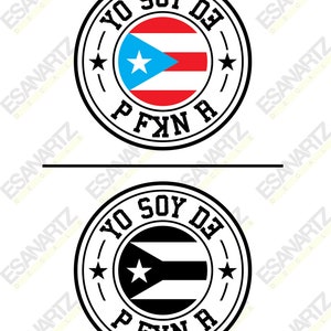 Yo Soy De PFKNR Puerto Rico Pfknr Seal Coaster Patch Boricua 3D SVG EPS ...