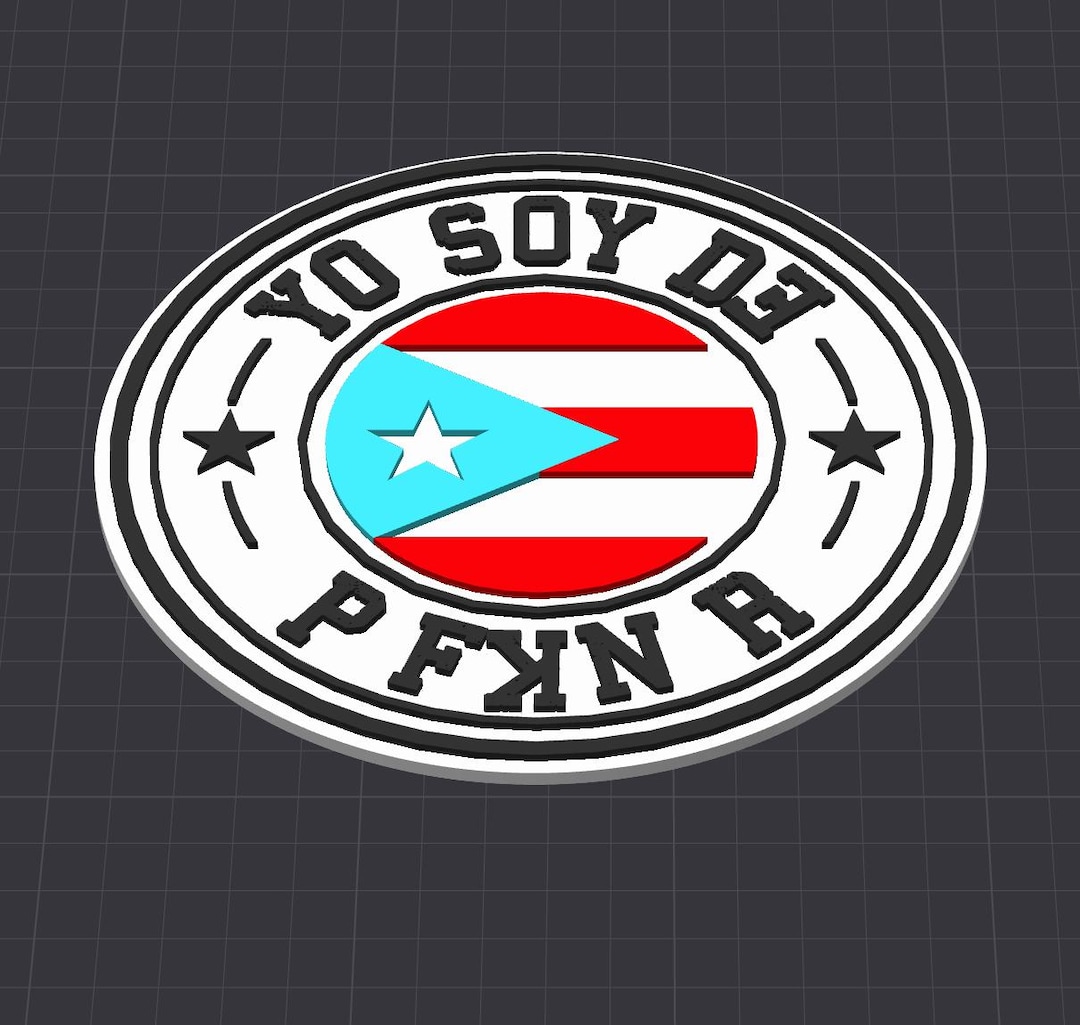 Yo Soy De PFKNR Puerto Rico Pfknr Seal Coaster Patch Boricua 3D 3MF STL ...