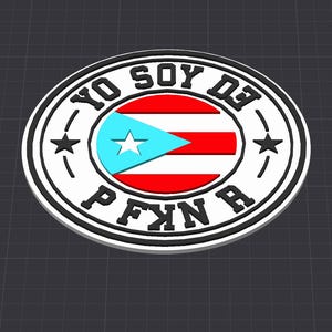 Yo Soy De PFKNR Puerto Rico Pfknr Seal Coaster Patch Boricua 3D 3MF STL ...
